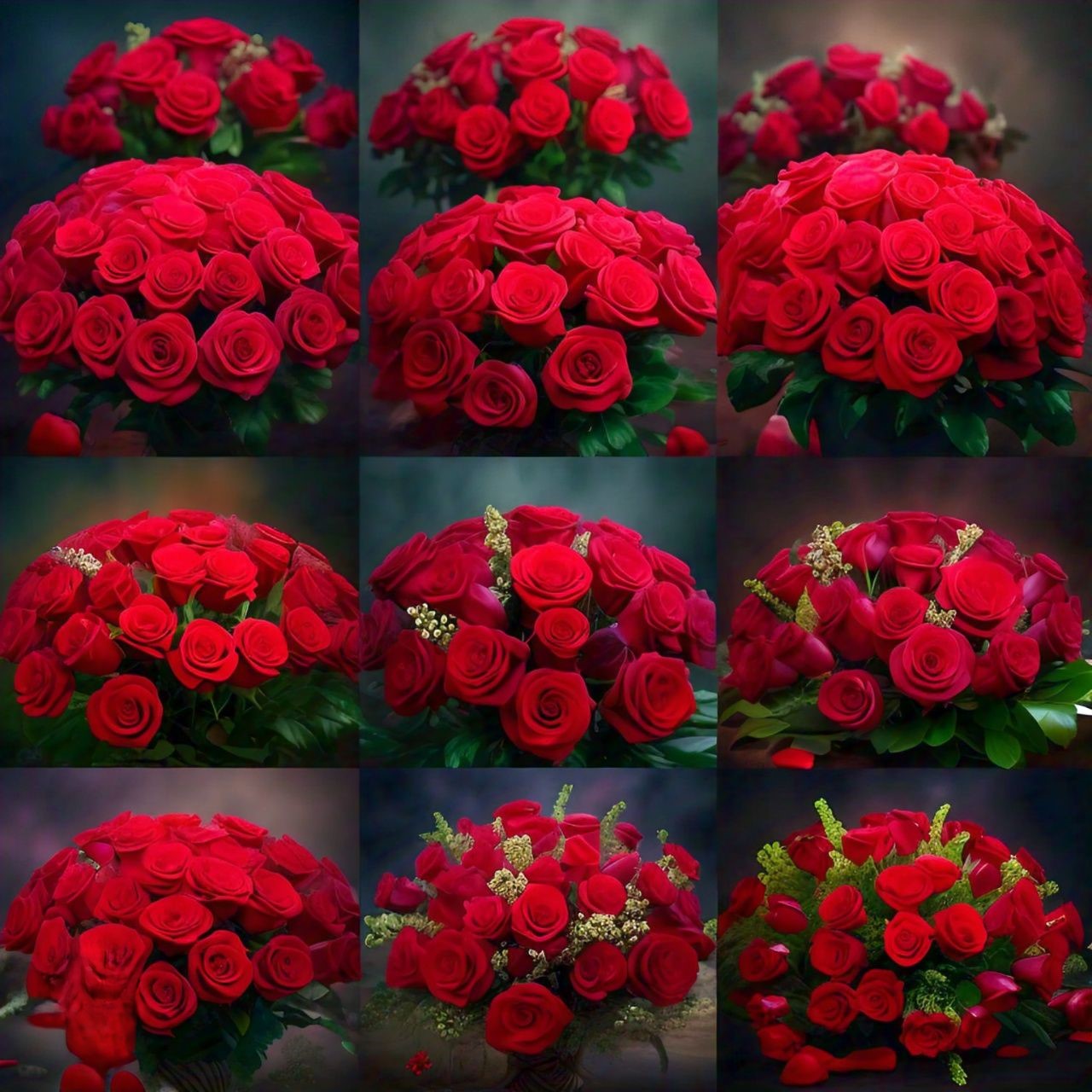 Red Roses flower Bouquet Gift 50, 100, 200 Roses Bouquet for Occasions ...